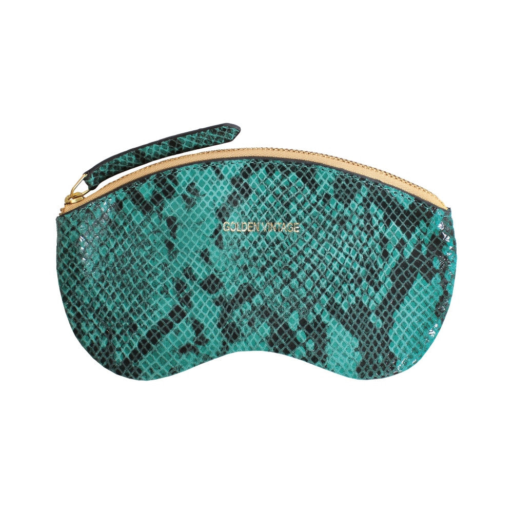 Accessories | Pattern leather glasses case python GOLDEN VINTAGE Green ...