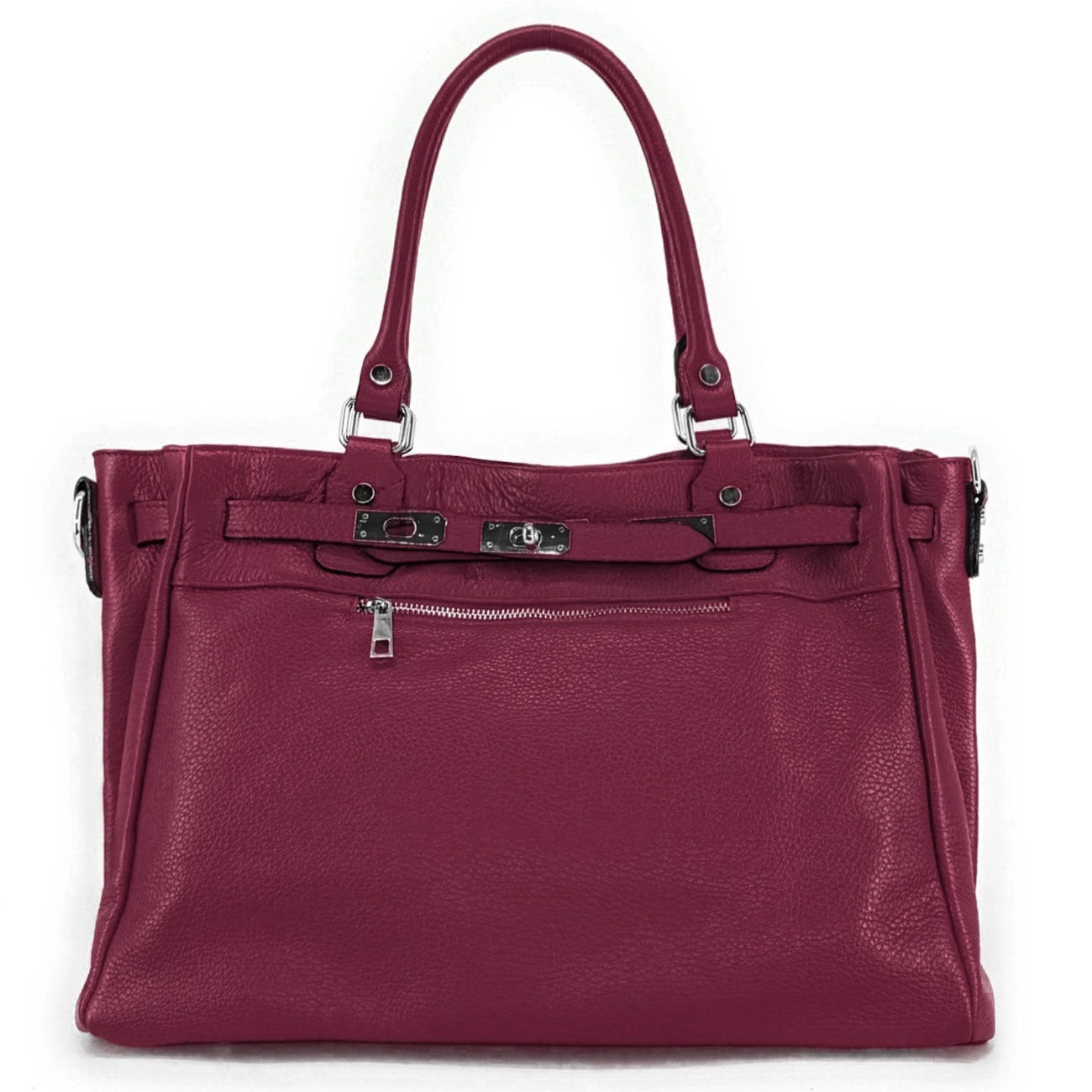 Women's bags | Bag cabas in grained leather JANET Dark red | Oh My Bag